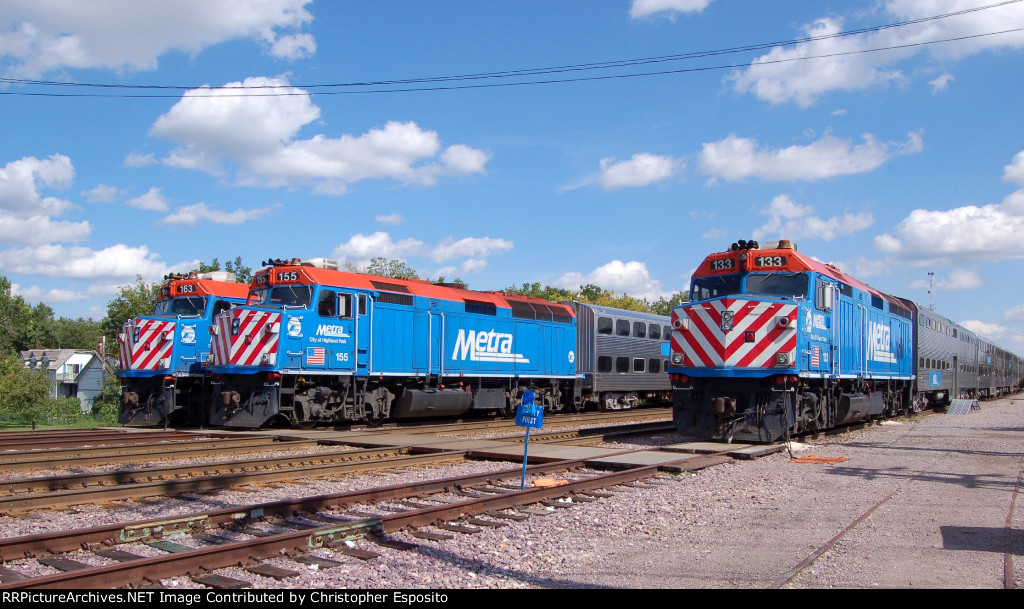 Metra F40PH-2 163, 133 & 155